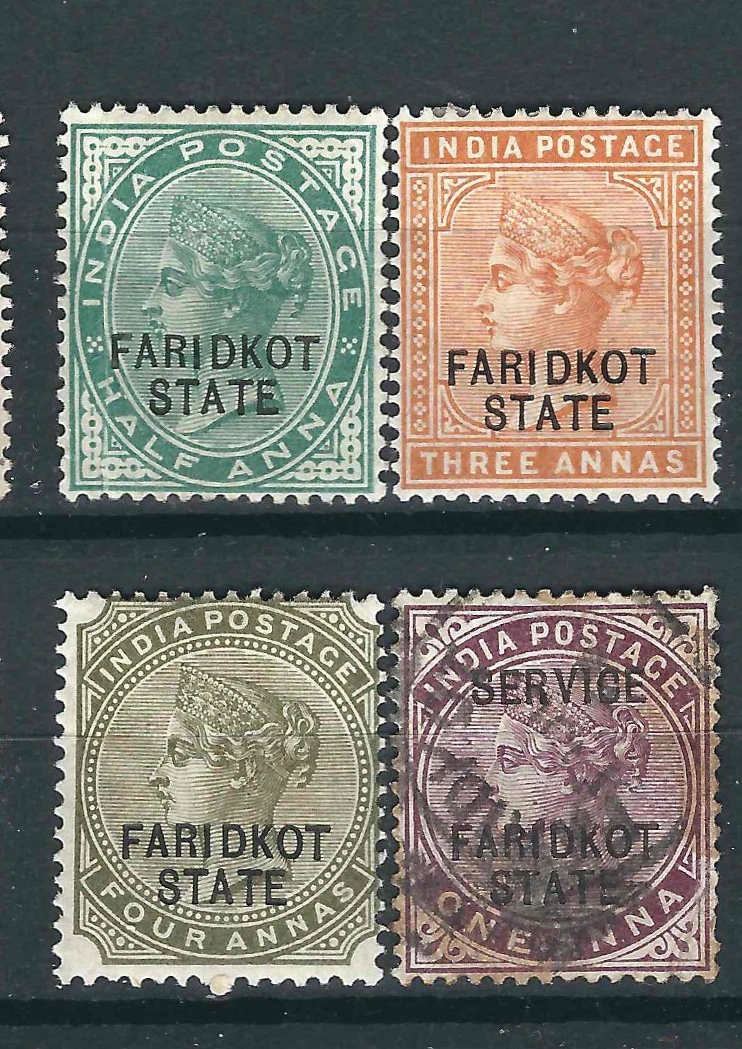 India Faridkot 4 Different MH/U F/VF 1866-89 SCV $35.00 | Asia - India ...