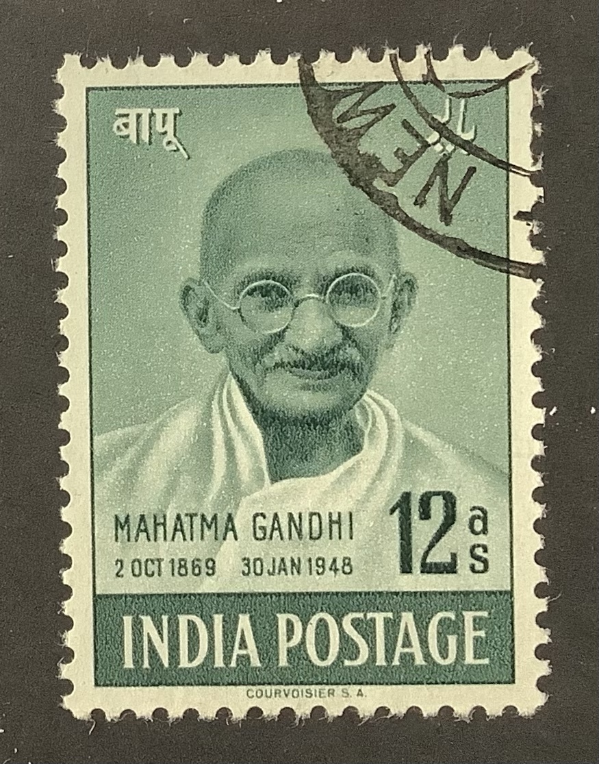 India 1948 Scott 205 used - 12a, Mahatma Gandhi, 1st Anniversary of ...