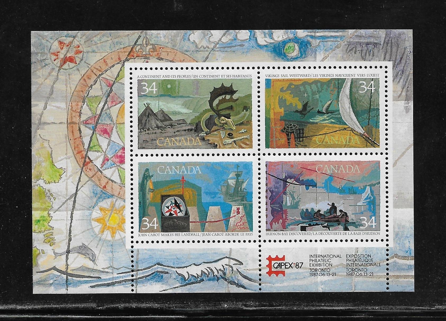 Canada Stamps: 1986 CAPEX '87 Issue #1107b; Souvenir Sheet/4; MNH ...
