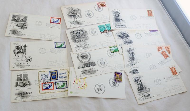 12 UN UNITED NATIONS First Day of Issue Cover Collection Canada Geneve ...