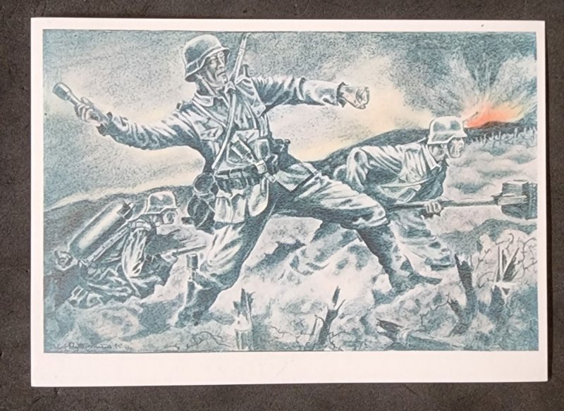 Nazi Germany Propaganda Postcard Third Reich WWII German Steel Helmet ...