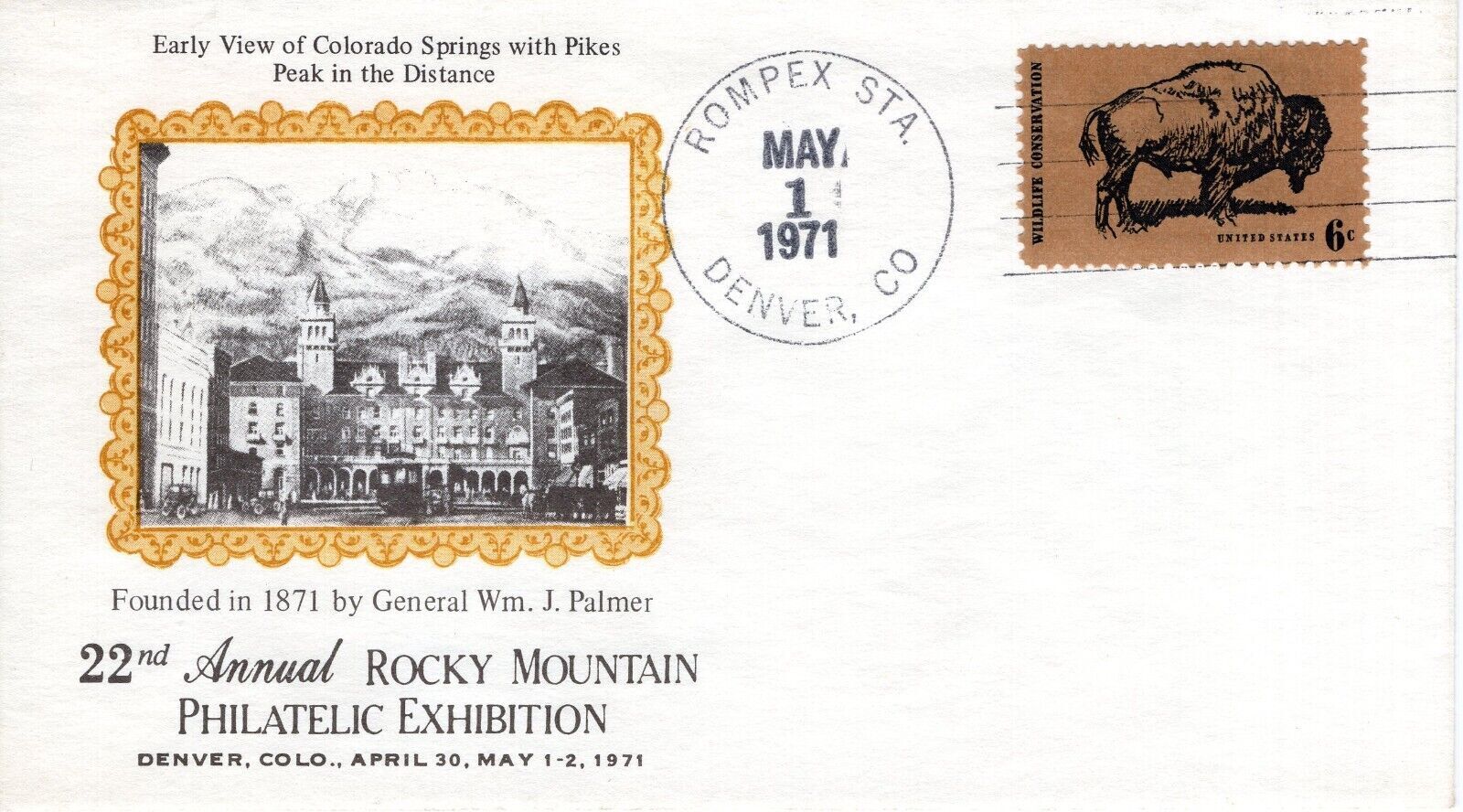 Colorado Springs Founded 1871 - Denver, CO 1971 Fdc17791 | United ...