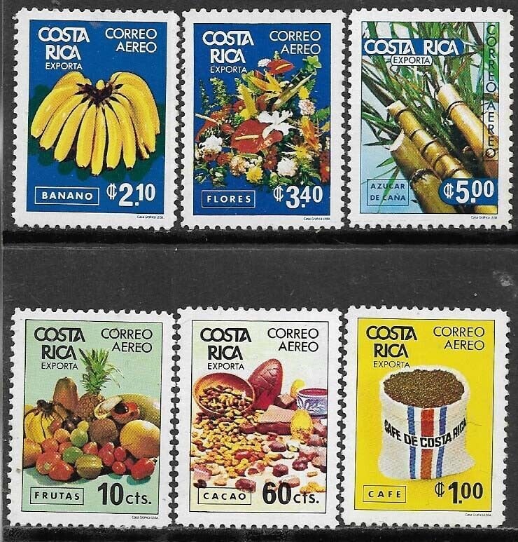 #6137 Costa Rica 1980 Exportation Fruits YV AE 779-84 MNH | Central ...