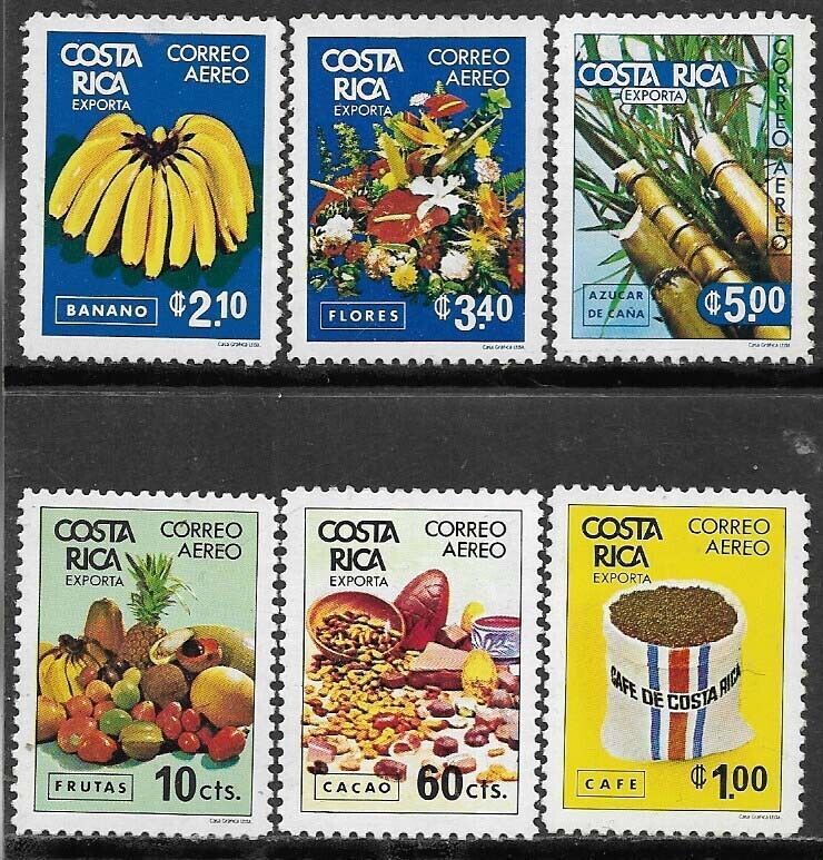 #6137 Costa Rica 1980 Exportation Fruits YV AE 779-84 MNH | Central ...