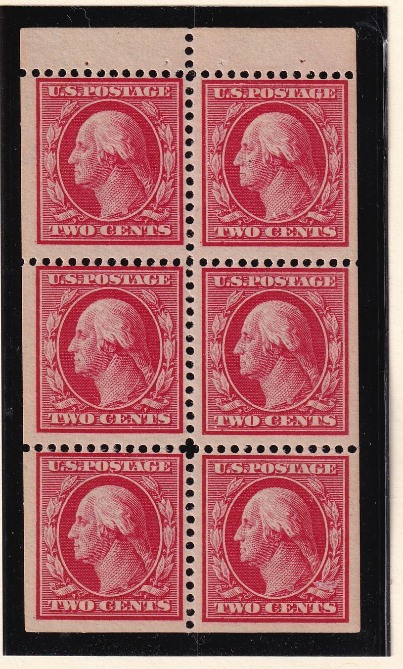 1908 Washington 2c booklet pane Sc 332a MNH full OG (C2 | United States ...
