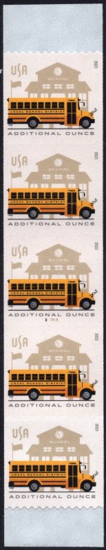NEW ISSUE (Additional Ounce) School Bus Plate Strip of Five: #B11111 ...