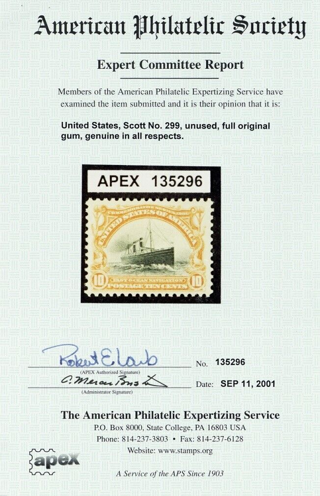 294-99, Mint NH A Well Centered Set of Six Stamps CV $957 - Stuart Katz ...