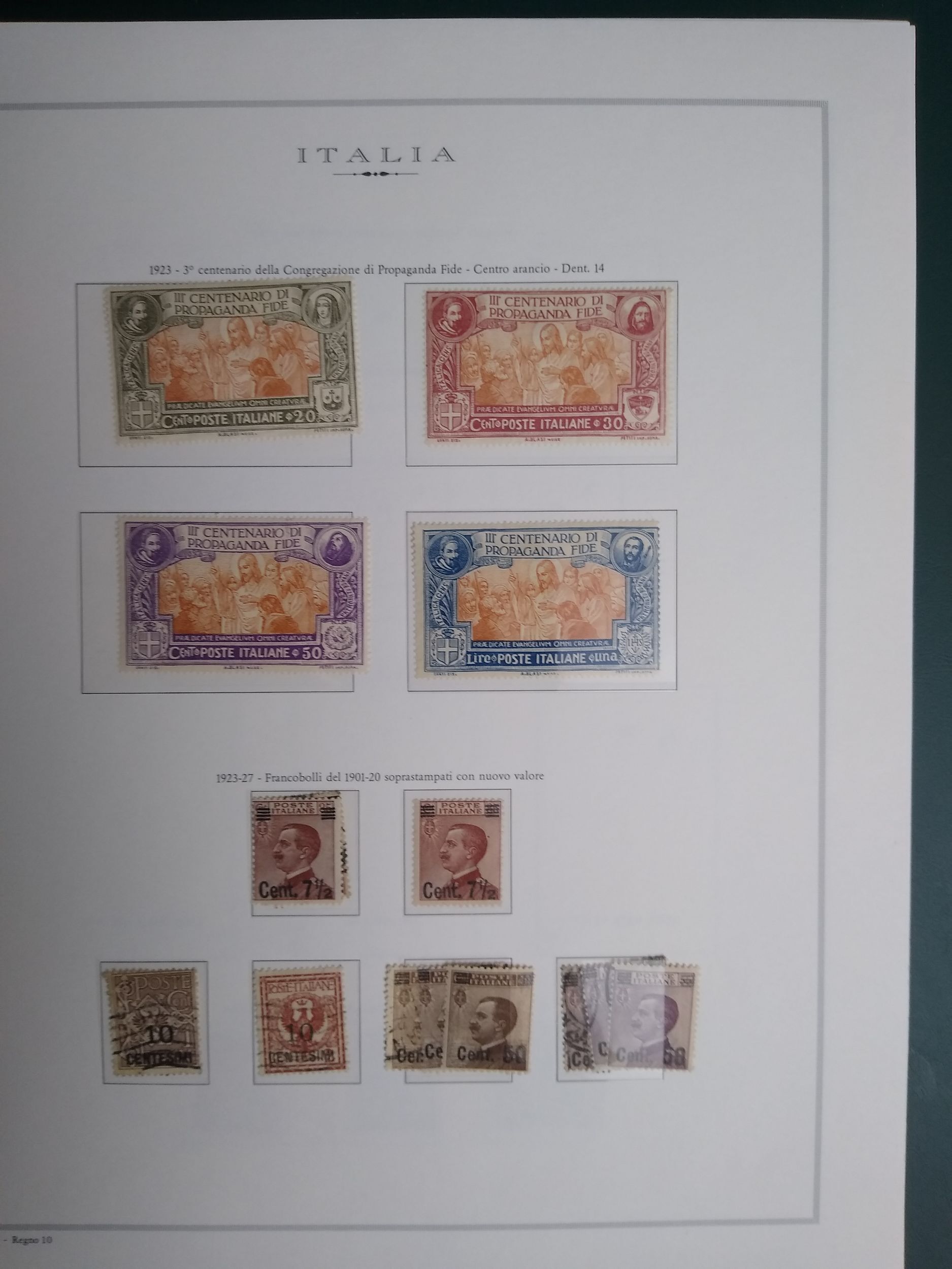 collection in album Italy 1875-1929 in a Marini hingeless album CV ...