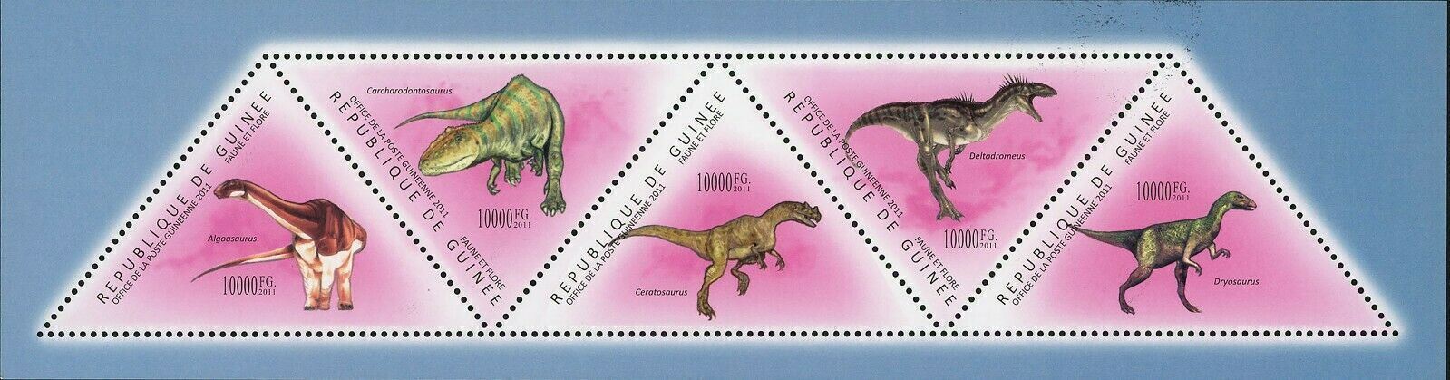 Dinosaurs Stamp Algoasaurus Dryosaurus Ceratosaurus Carcharodontosaurus ...