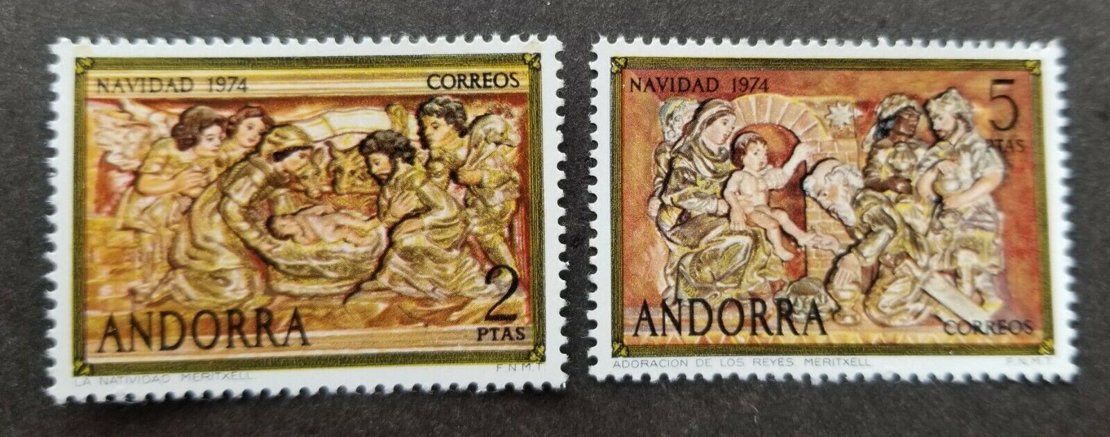 *FREE SHIP Andorra Christmas 1974 Bible Scenes Religious (stamp) MNH ...