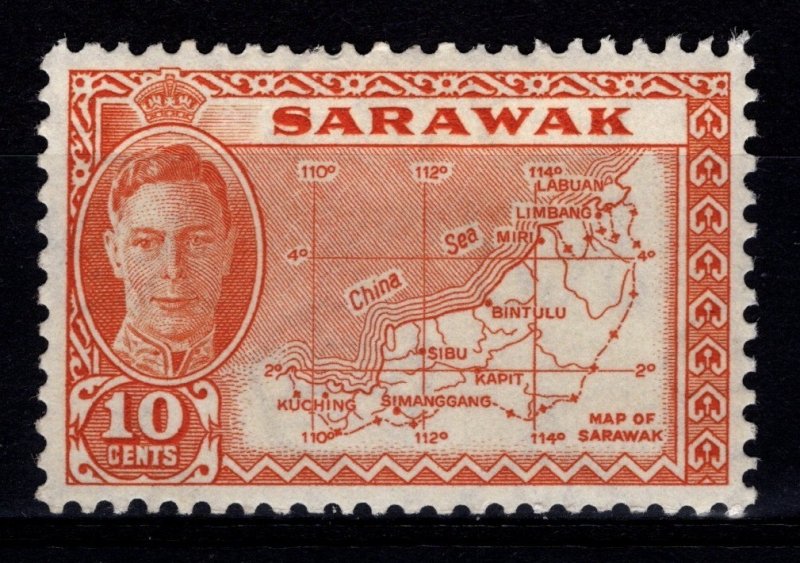Sarawak 1952 Map of Sarawak, 10c [Unused] | Asia - Malaysia, General ...