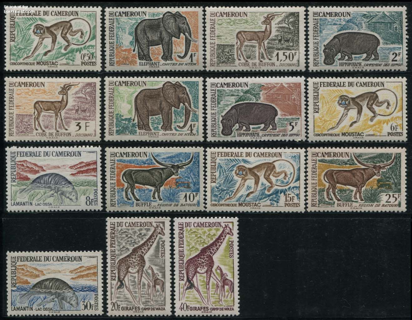 Cameroon 1962, Definitives, animals 15v, MNH | Africa - Cameroon, Stamp ...
