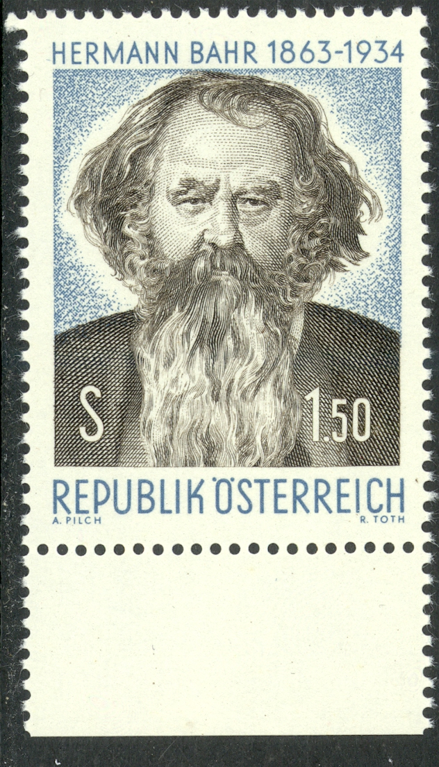AUSTRIA 1963 HERMANN BAHR Writer Issue Sc 705 MNH / HipStamp