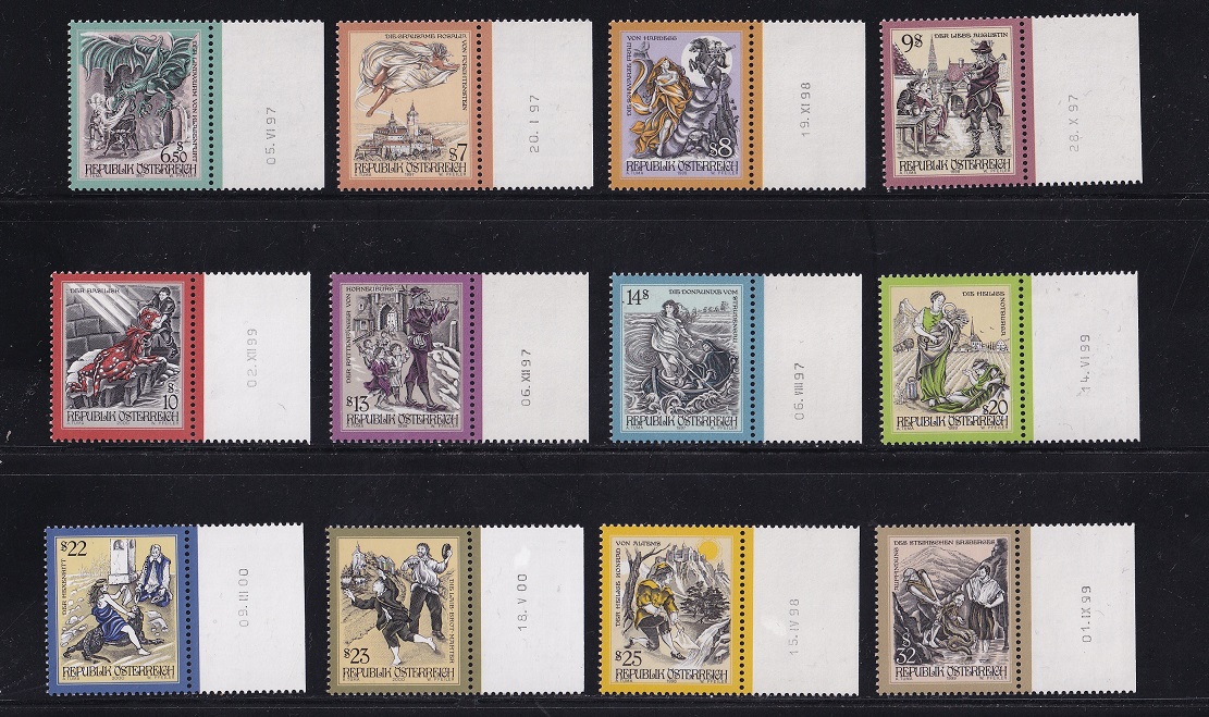 Austria #1718-/-1811 MNH 1997-2000 myths and legends . all 12 stamps ...