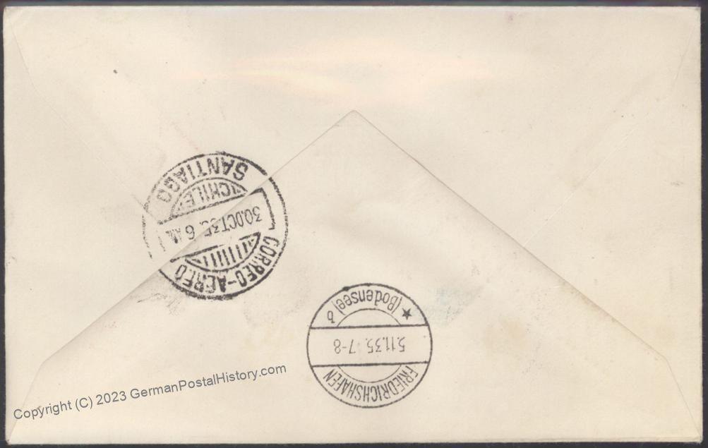 Chile 1935 Graf Zeppelin 15th South America Flight SAF Mi495C Cover ...