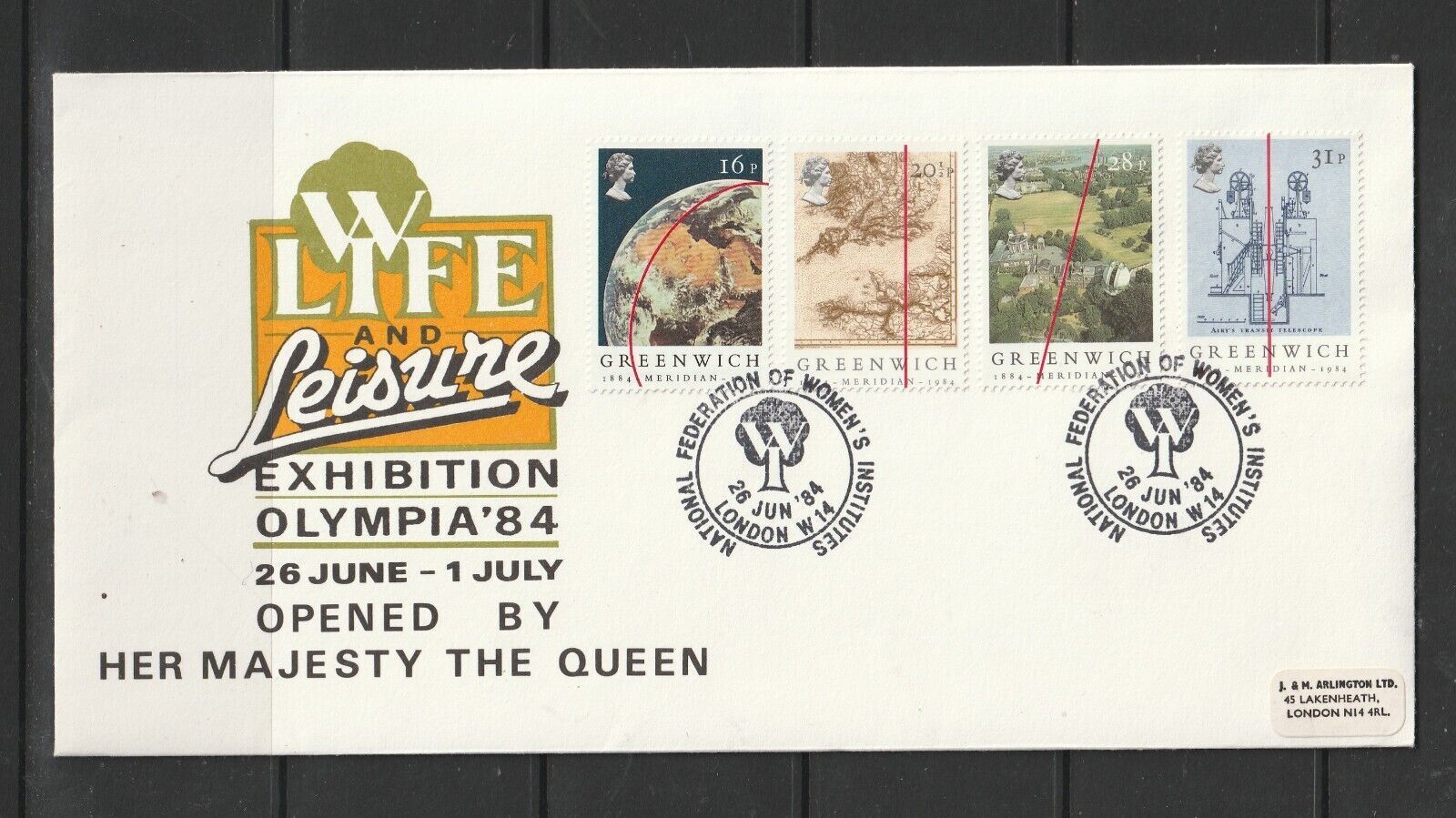 GB Official FDC 1984 Greenwich, FEDERATION OF WOMENS Institute cover ...