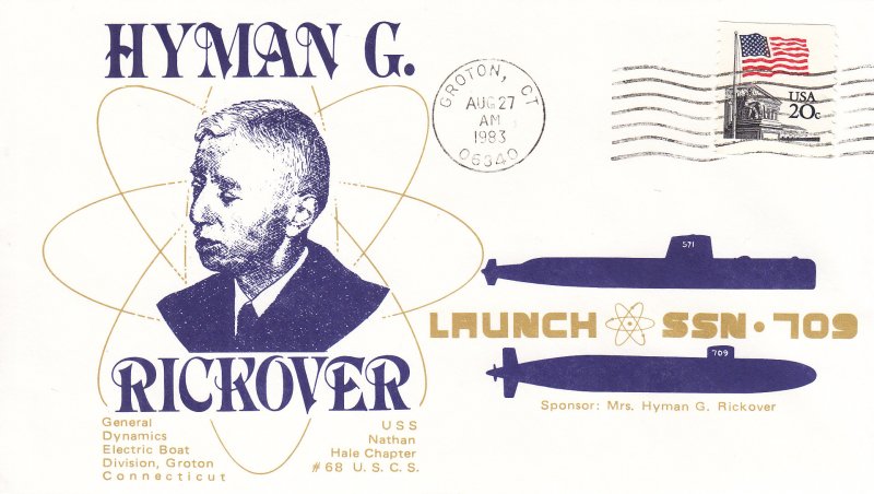 1983, USS Hyman G. Rickover, SS-709, Launching (S18267) / HipStamp
