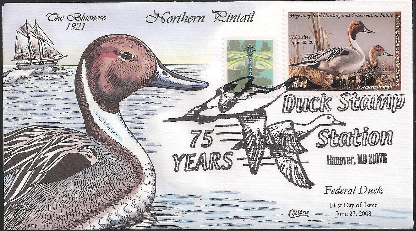 Collins Hand Painted Combo FDC for the 2008 Self-Adhesive Federal Duck ...
