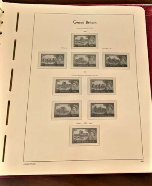 Great Britain 1952-1970 Lighthouse Hingeless SF album pages in a ring ...