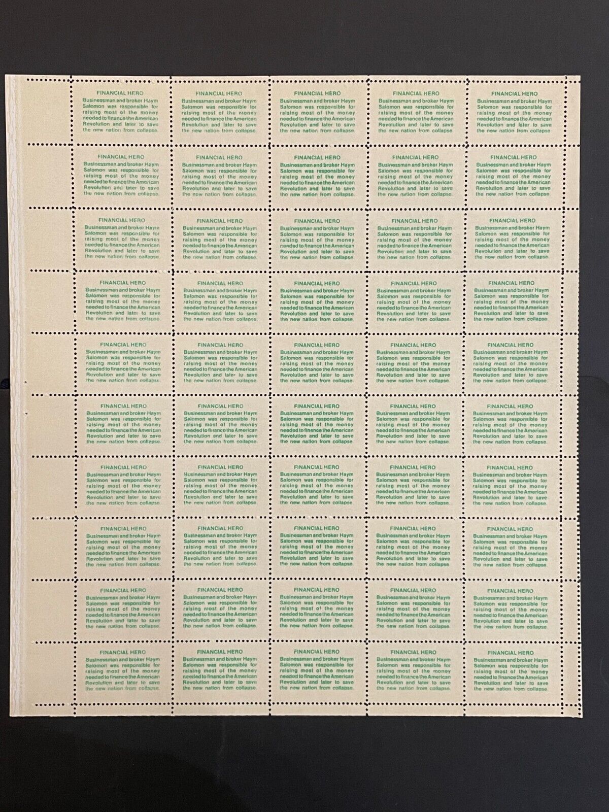 1975 sheet, Contributors To The Cause - Haym Salomon Sc #1561 | United ...