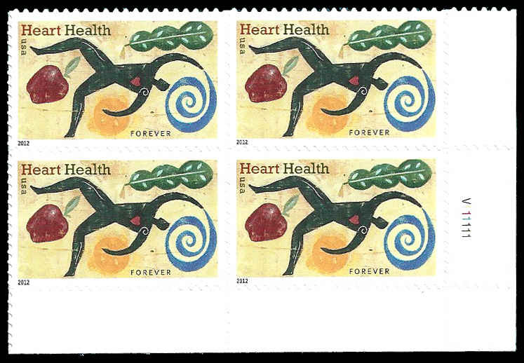 PCBstamps US #4625 PB $1.80(4x{45c})Heart Health, V111111, MNH, PB41b ...