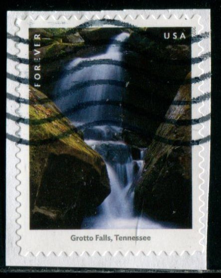 5800i US (63c) Waterfalls - Grotto Falls SA, used on paper | United ...