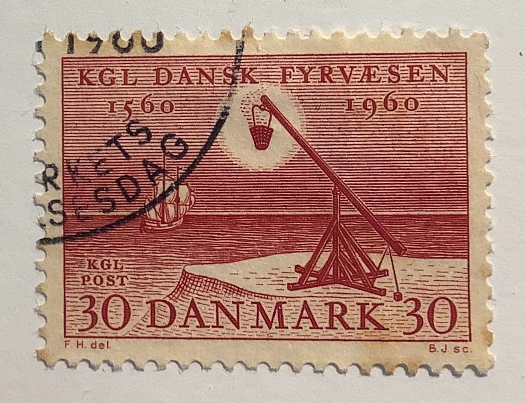 Denmark 1960 Scott 376 used - 30o, Ancient Bascule Light | Europe ...