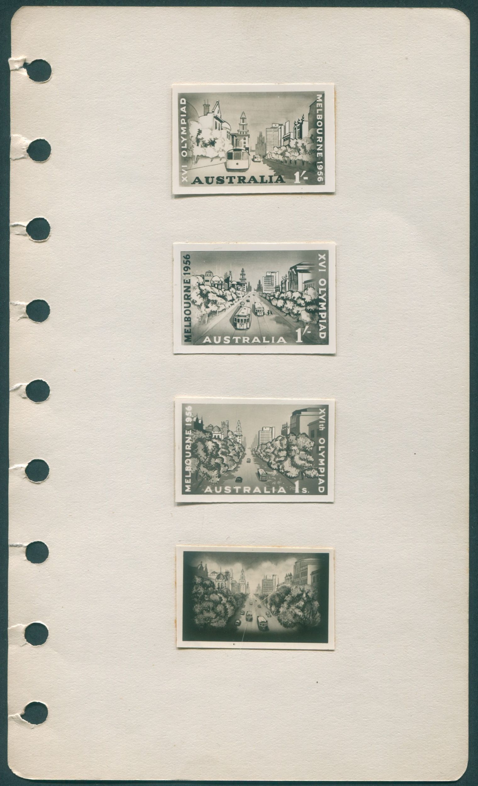 Australia 1956 1s Olympic Games SG292 progressive photographic proofs ...