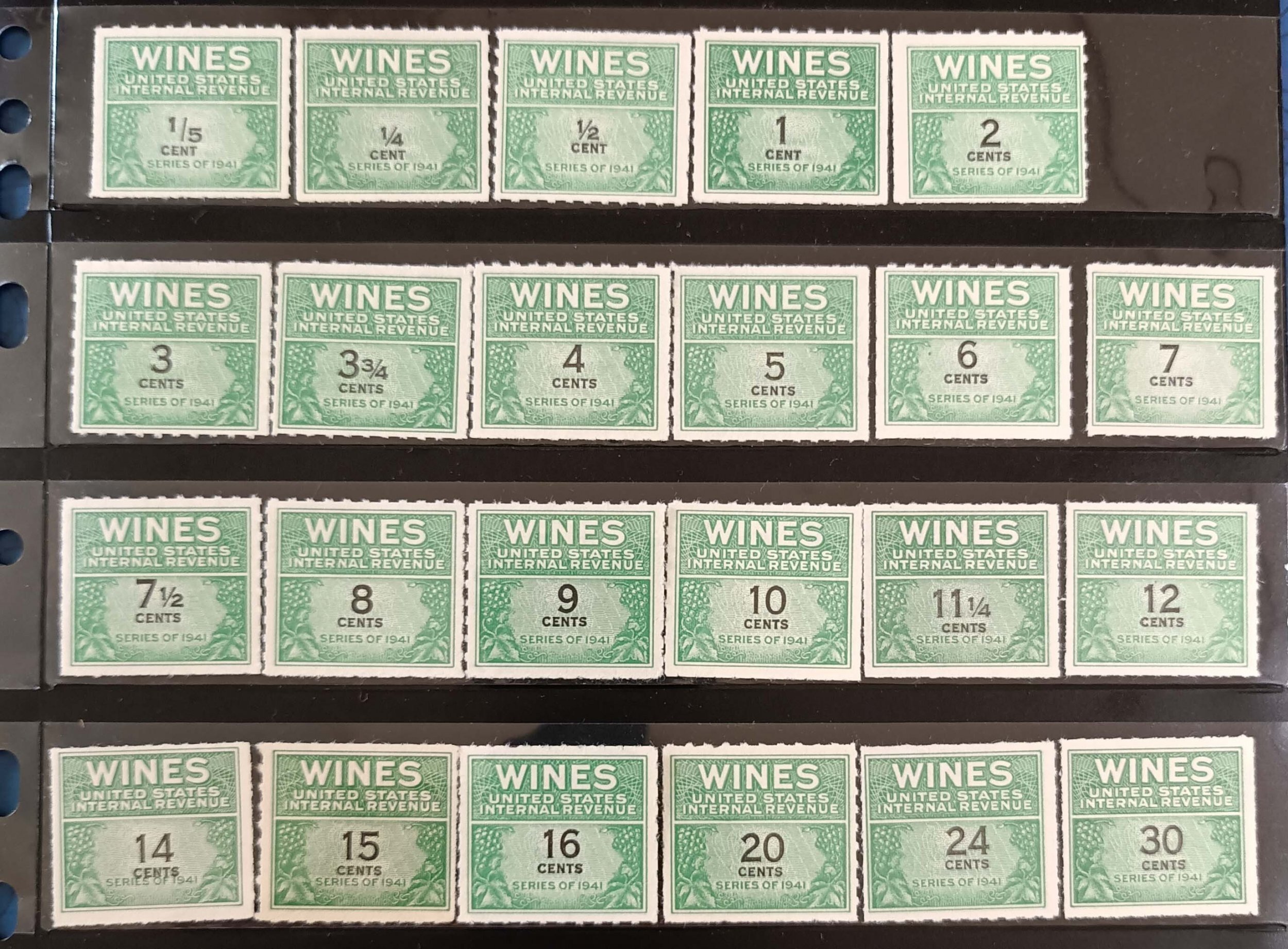 Cordials, Wines, ETC. Stamps - Offset Printing - Unused - Lot - 1942 ...