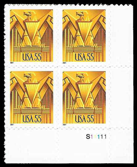 PCBstamps US #3471 PB $2.20(4x55c)Eagle, (S11111), MNH, (PB-4b ...