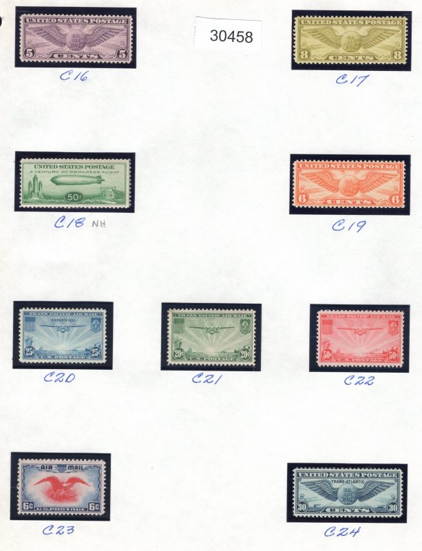 US Stamps #C16-C24 Mint OG NH Collection LOT #30458 | United States ...