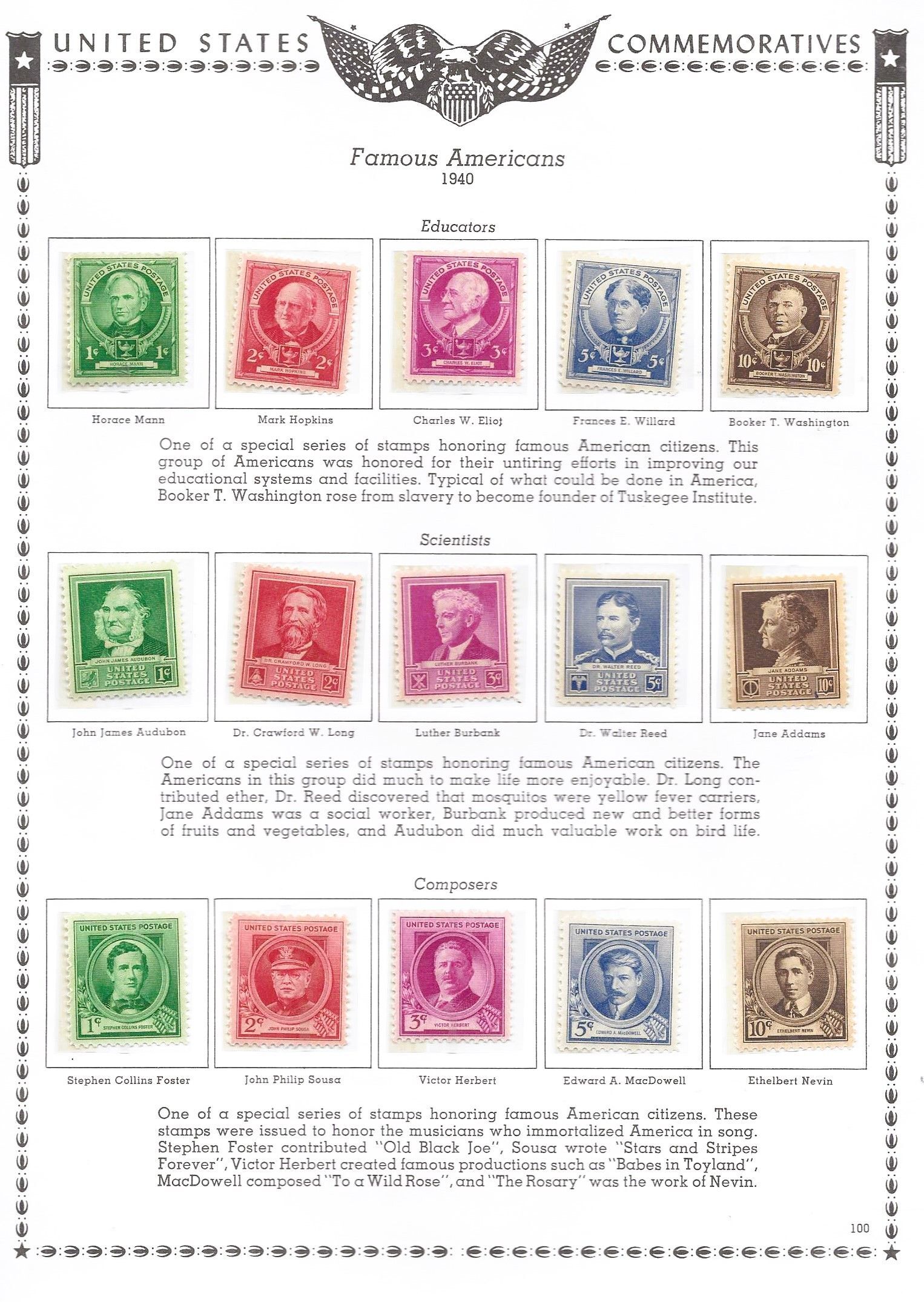 United States Famous Americans 859 thru 893 | United States, General ...