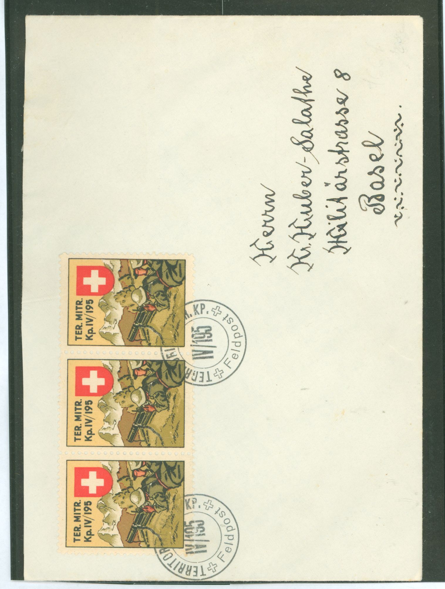 Switzerland 1939-1940 WWII, Feldpost with labels to Basel, Crisp ...
