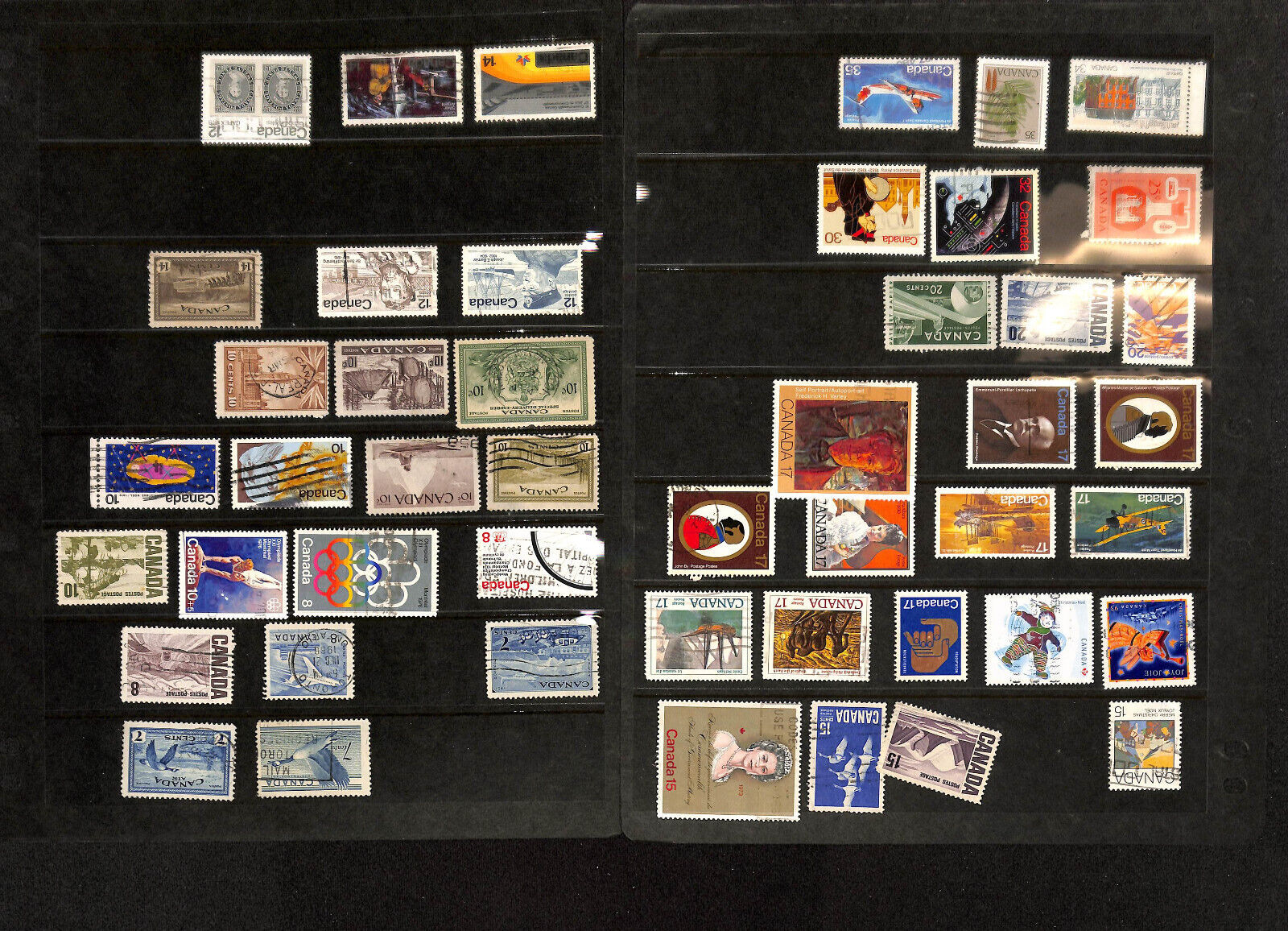 Canada Stamp Collection on 14 Stock Pages, Nice Selection | Canada ...
