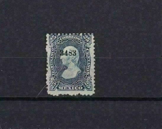 Mexico 1874 Stamp 25 Centavos Blue With District Number MM REF 5660 ...