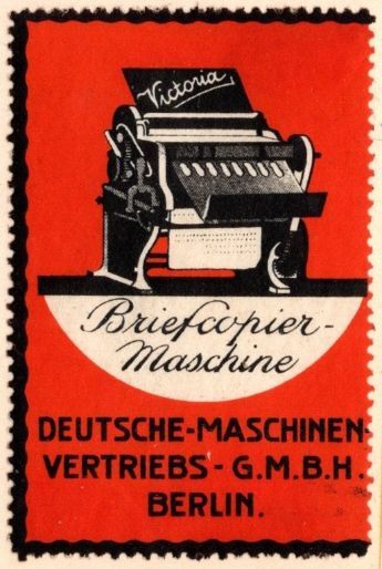Vintage Germany Poster Stamp Victoria Letter Copier Machine German ...