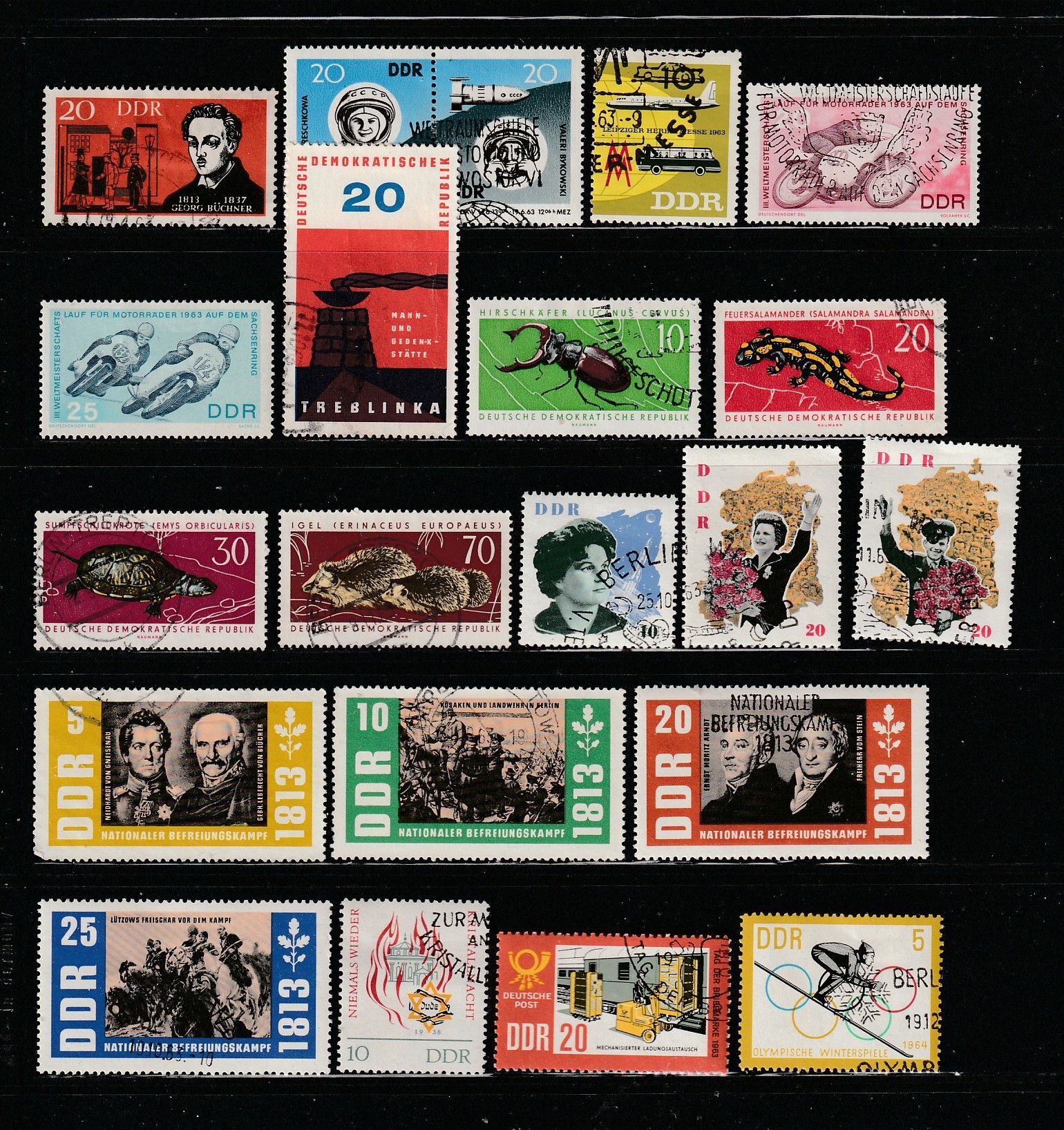 Germany DDR Collection C, 68 Stamps -3 scans- . All the stamps are in ...