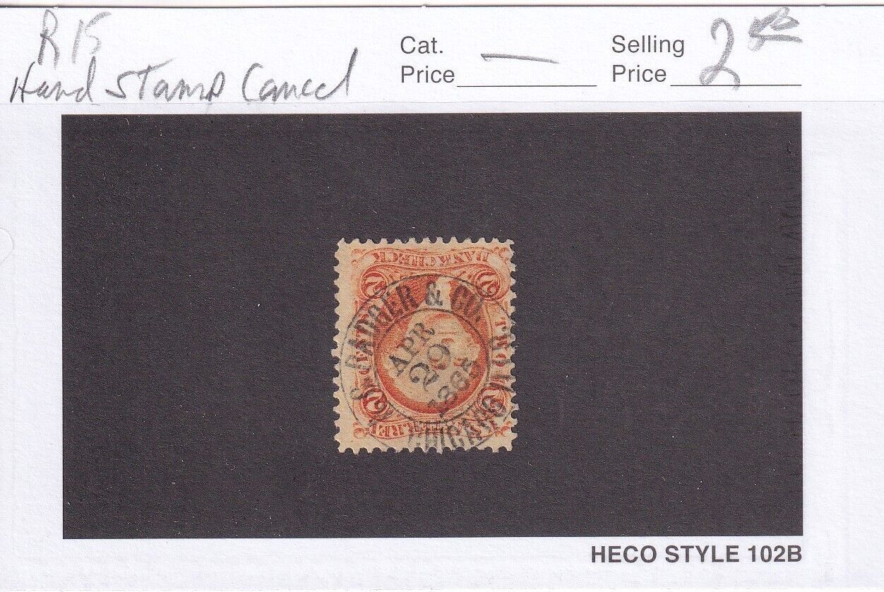2c Internal Revenue, Sc #R15c, used, S.O.N. canx (55726) | United ...