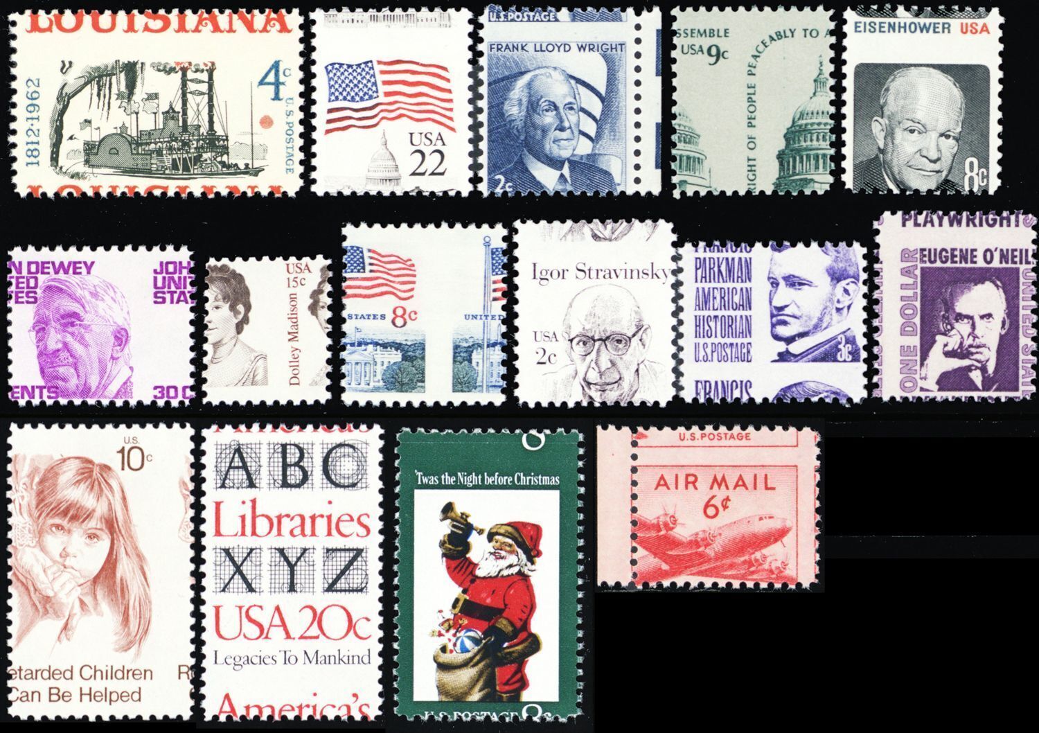 15 Different Misperforation Error Stamps - ALL MINT NH * Stuart Katz ...