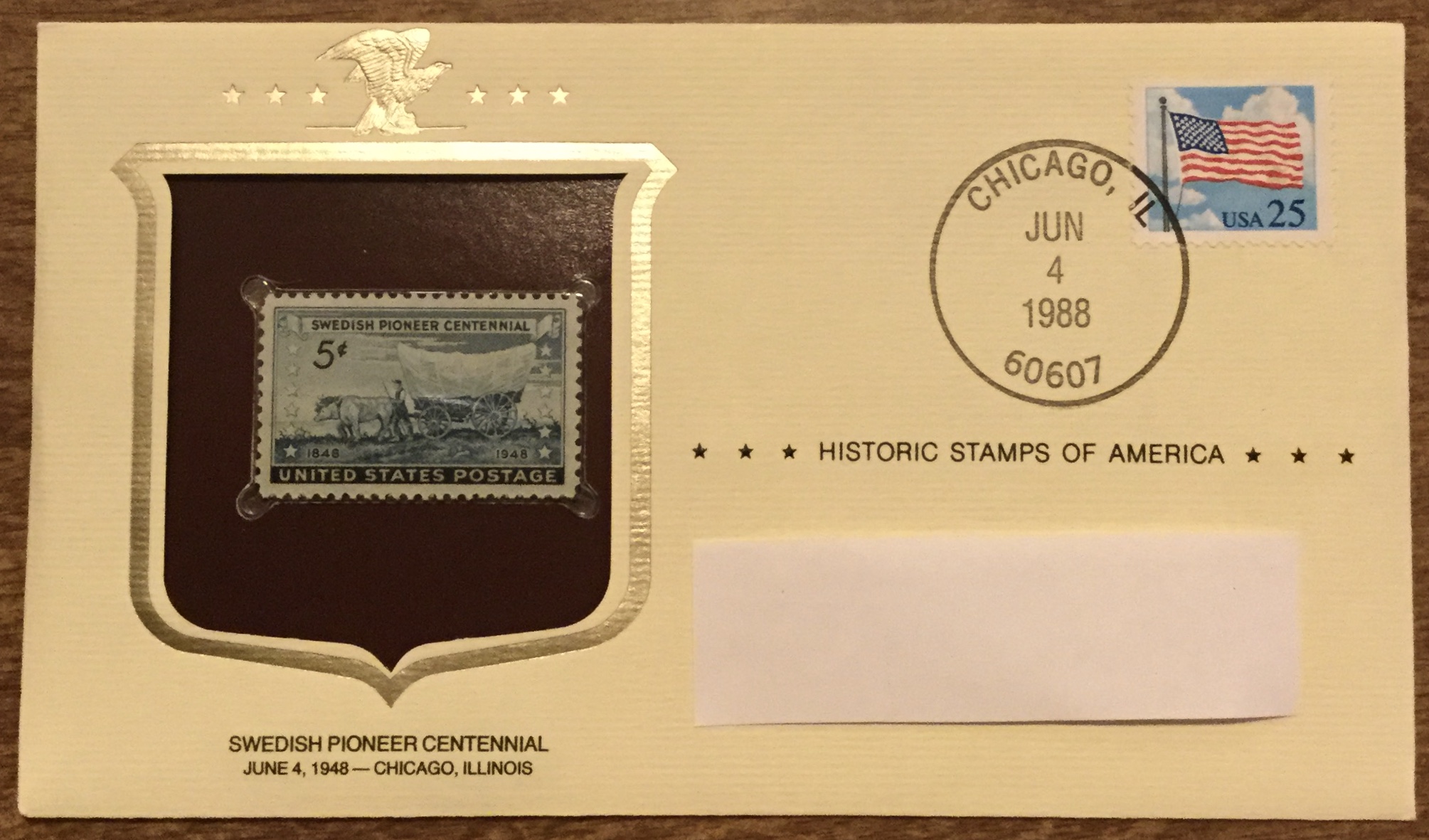 US #958/2278 MNH Historic Stamps of America Cover Swedish Pioneers L28 ...