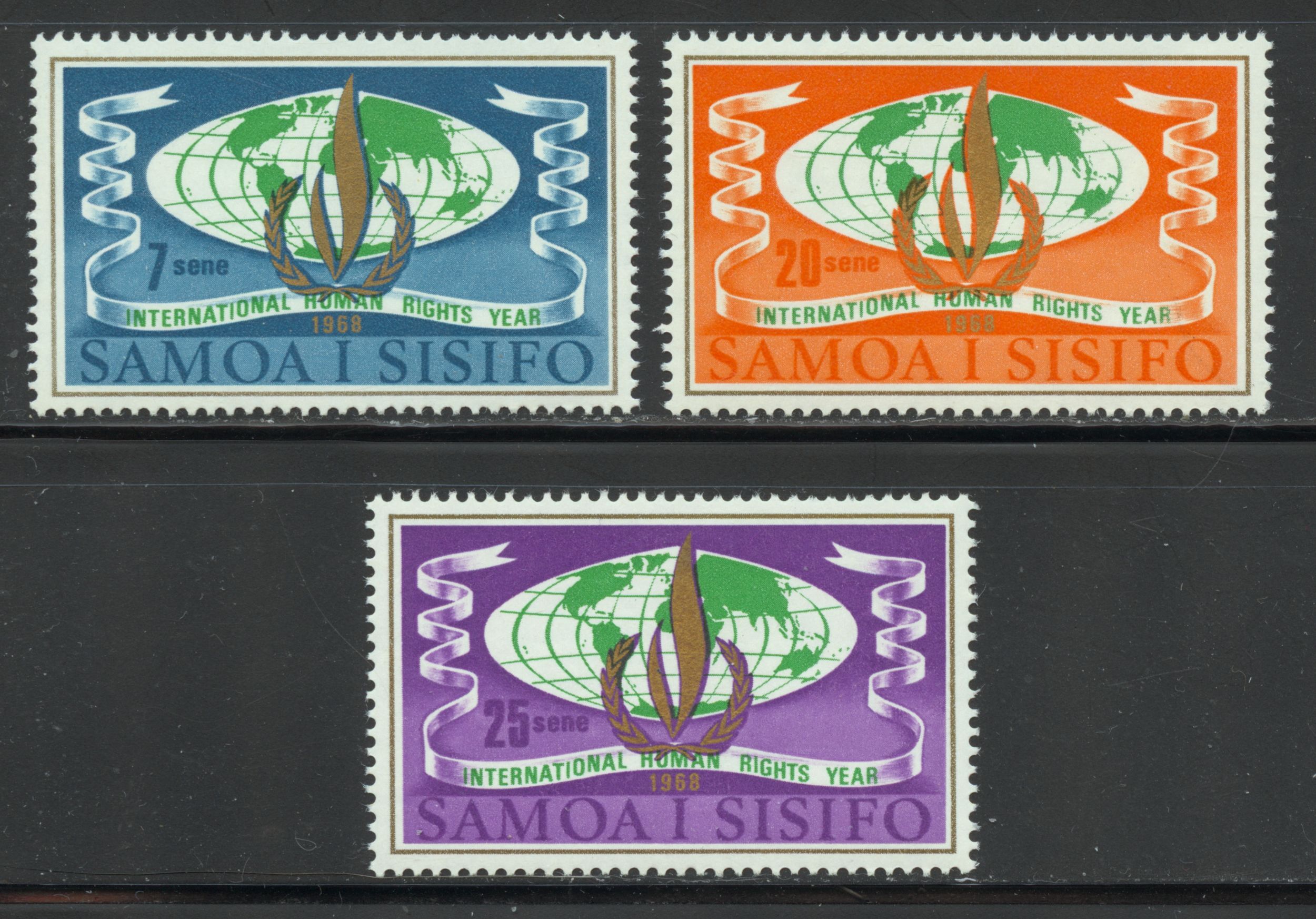 Samoa Scott 295-97 MNHOG - 1968 International Human Rights Year - SCV ...