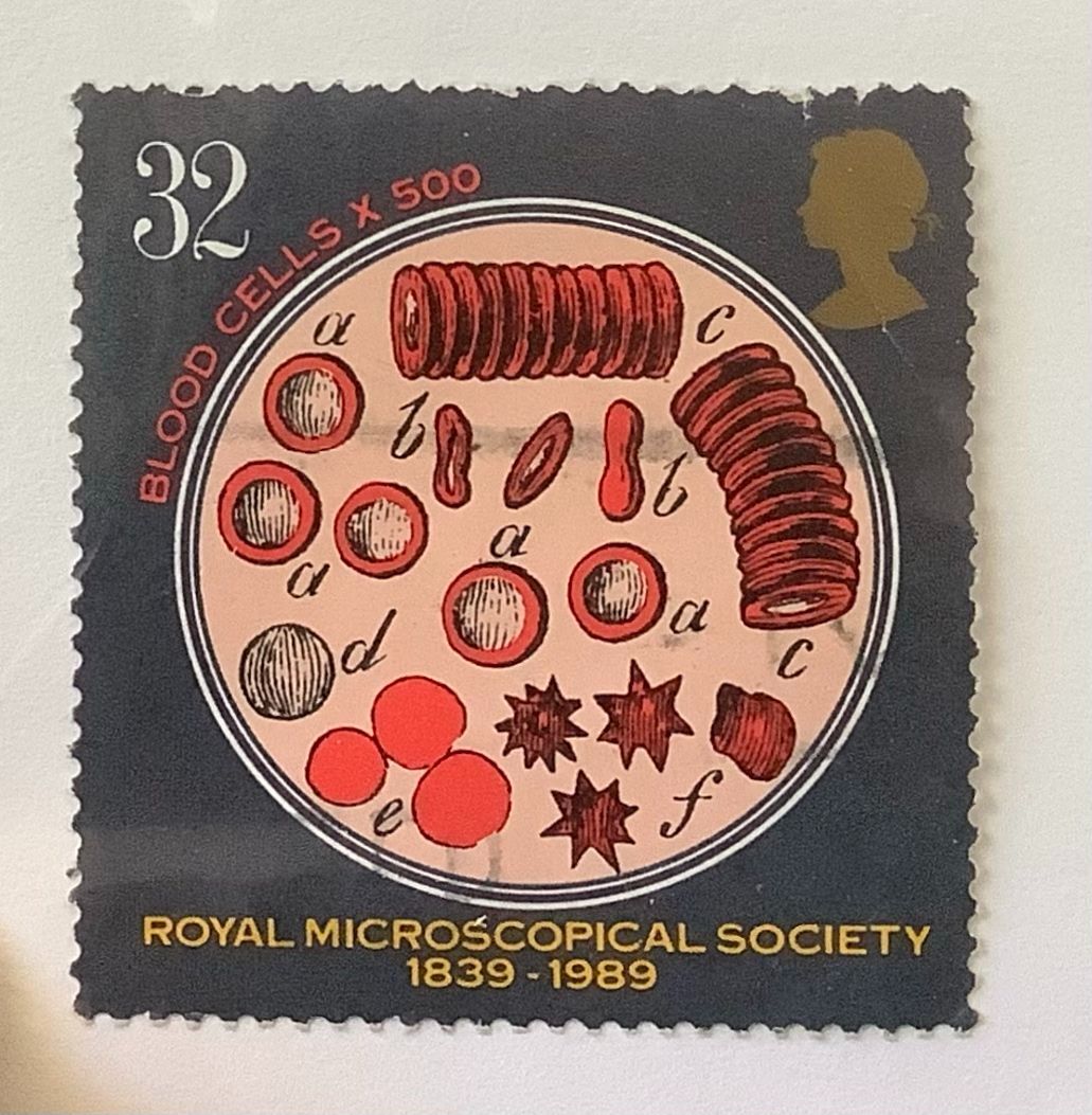 Great Britain 1989 Scott 1287 used - 32p, Microscopical Society, Blood ...