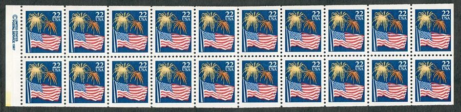 2276a Flag and Fireworks MNH booklet pane of 20 | United States ...