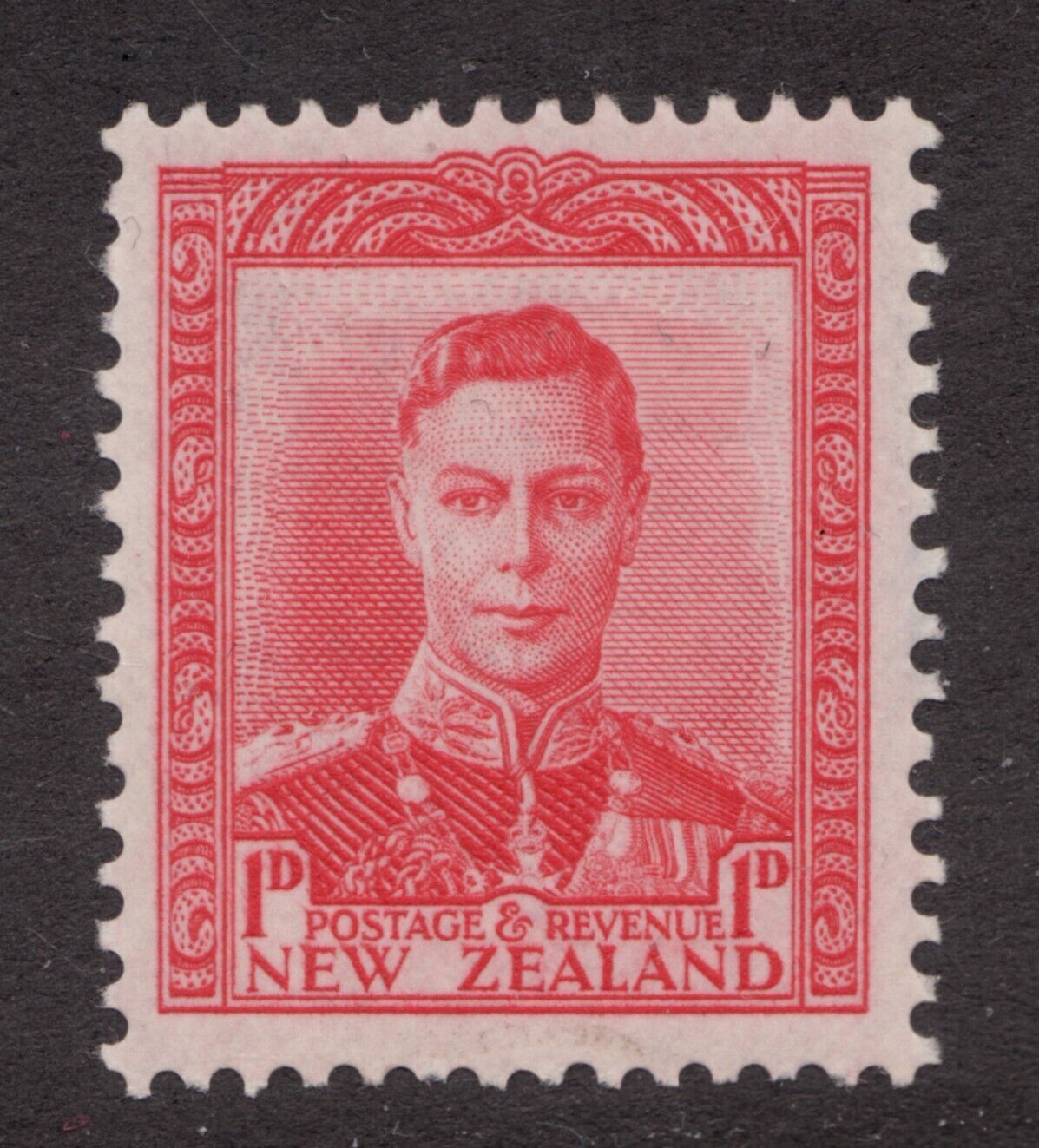 1938 New Zealand Sc #227 KGVI Orange Red 1d Postage Stamp MH ...