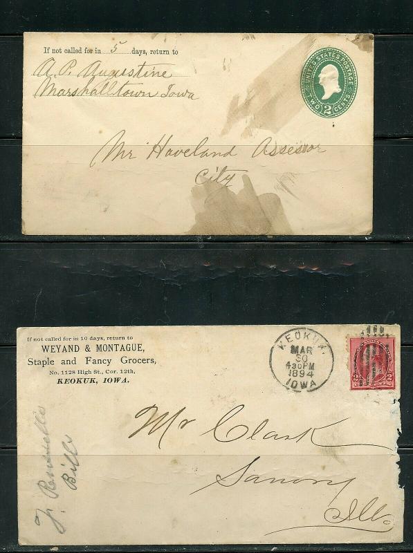 US Postal History of the State of Iowa LOT of 24 Covers 1894-1973 as ...