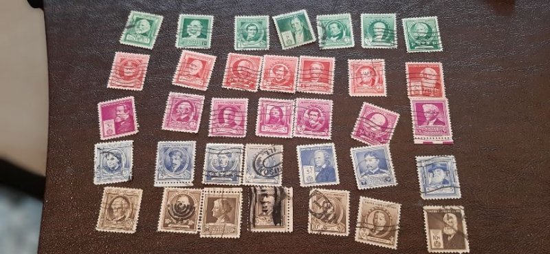 Scott 859-893; Famous Amer, set of 35 used, sound, off paper, most VF ...