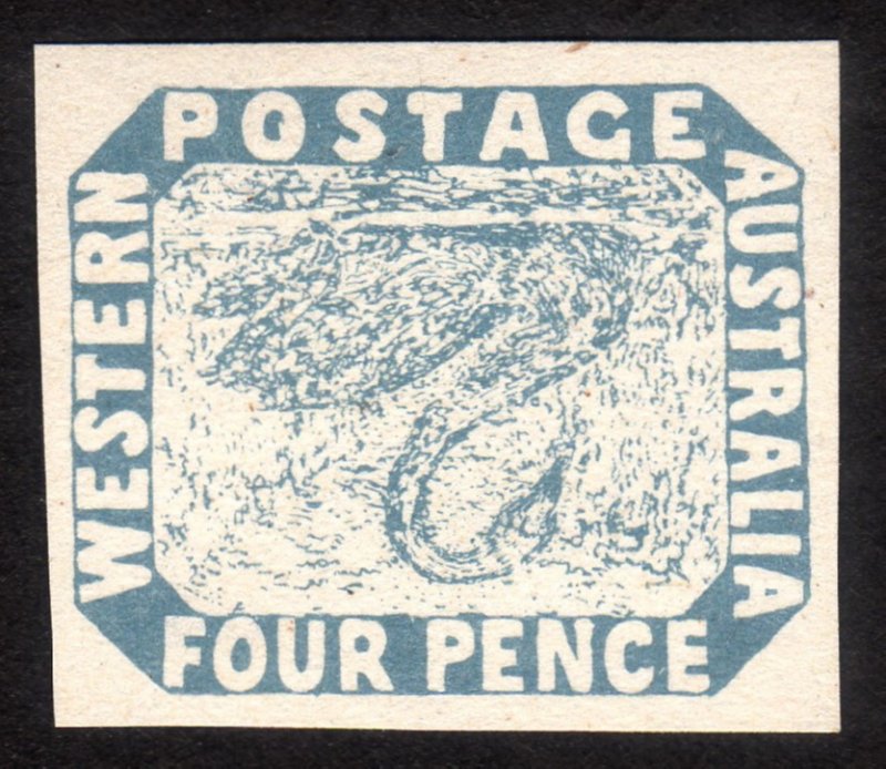 1854, Western Australia, Reprint of the famous Inverted Swan, Sc 3a ...