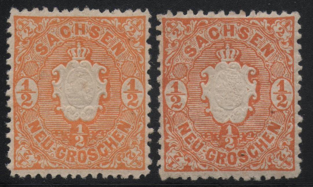 German States Saxony Scott #16 & 16a Mint LH Stamps | Europe - Germany ...
