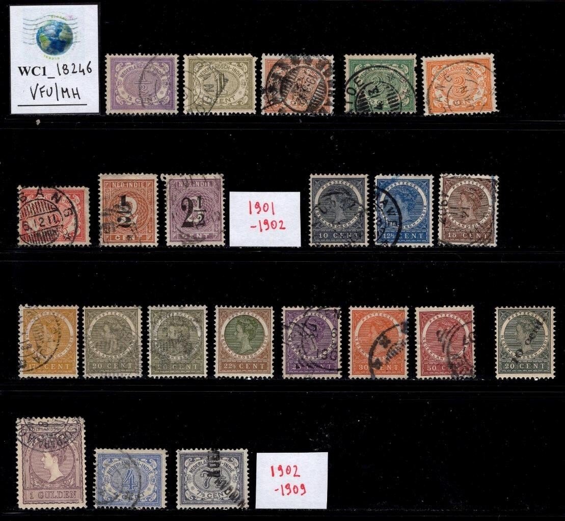 WC1_18246. DUTCH INDIES (NETHERLANDS). Valuable lot of 1901-1909 stamps ...