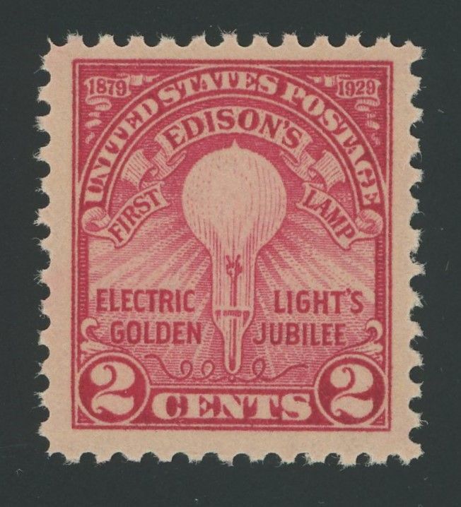 USA 654 - 2 cent Edison Flat Plate - VF Mint nh JUMBO PSE Graded Cert ...